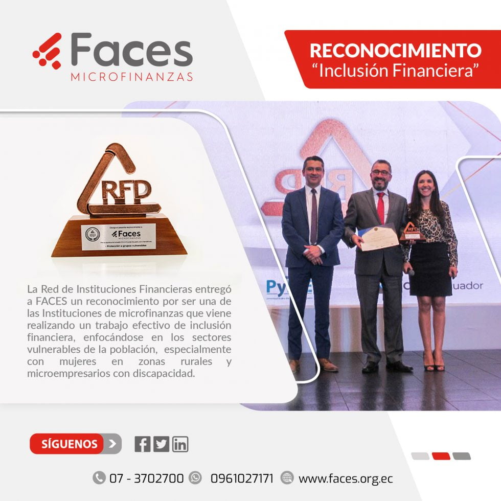 Reconocimiento "Inclusión Financiera" • Faces